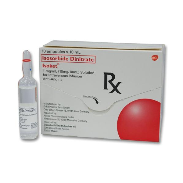 ISOKET Isosorbide Dinitrate 1mg / mL (10mg / 10mL) Solution for IV ...